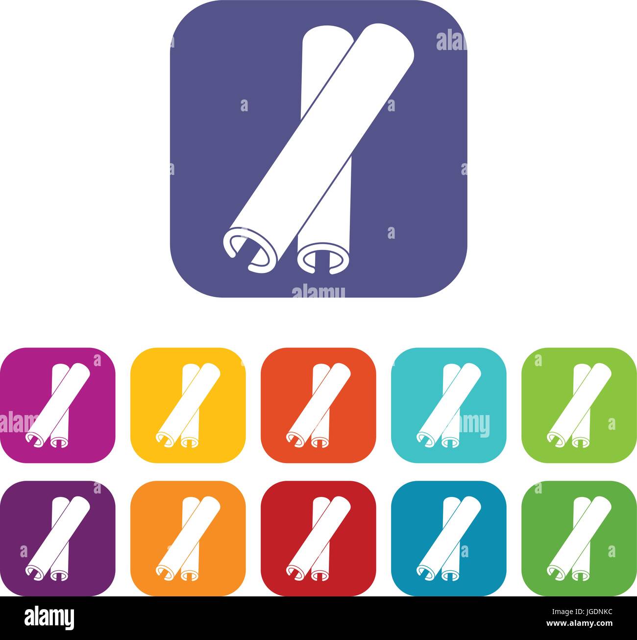 Cinnamon sticks icons set flat Stock Vector Image & Art - Alamy