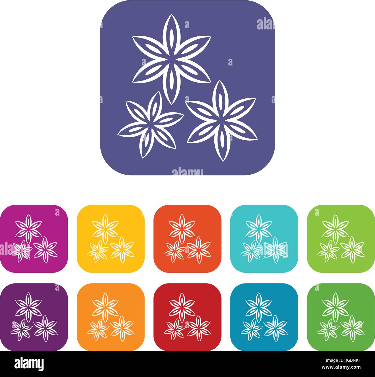 Star anise icons set flat Stock Vector Image & Art - Alamy
