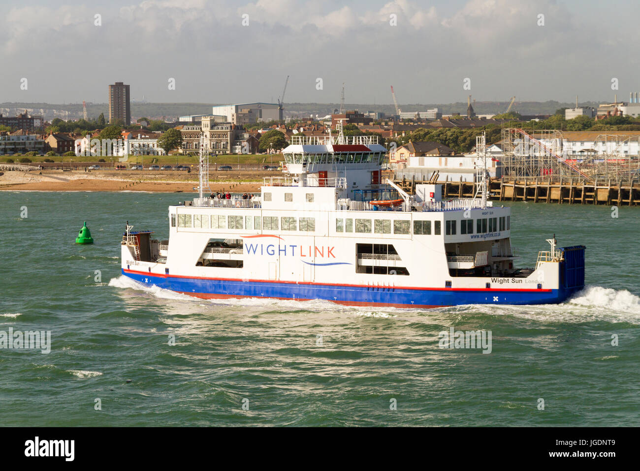 The Wightlink ferry that runs between the Isle of Wight and Portsmouth ...