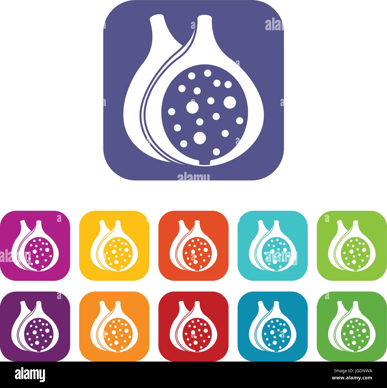 Half fig fruit icon flat hi-res stock photography and images - Alamy