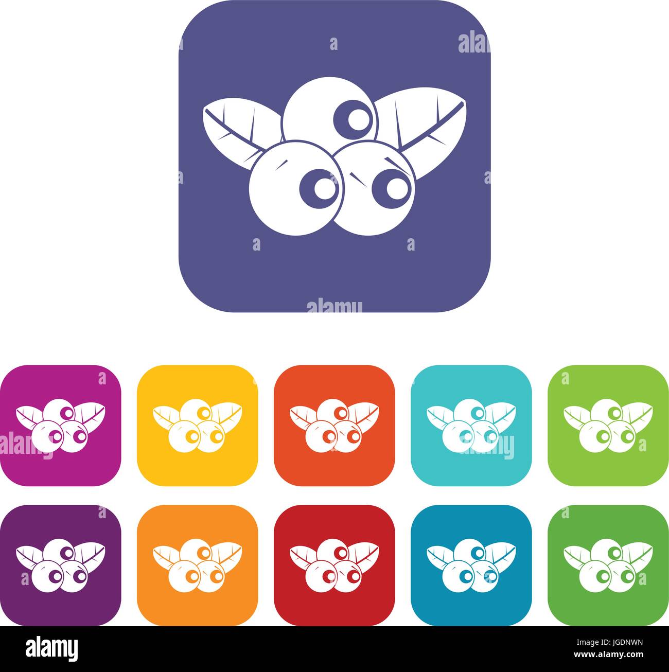 Blueberries icons set flat Stock Vector Image & Art - Alamy