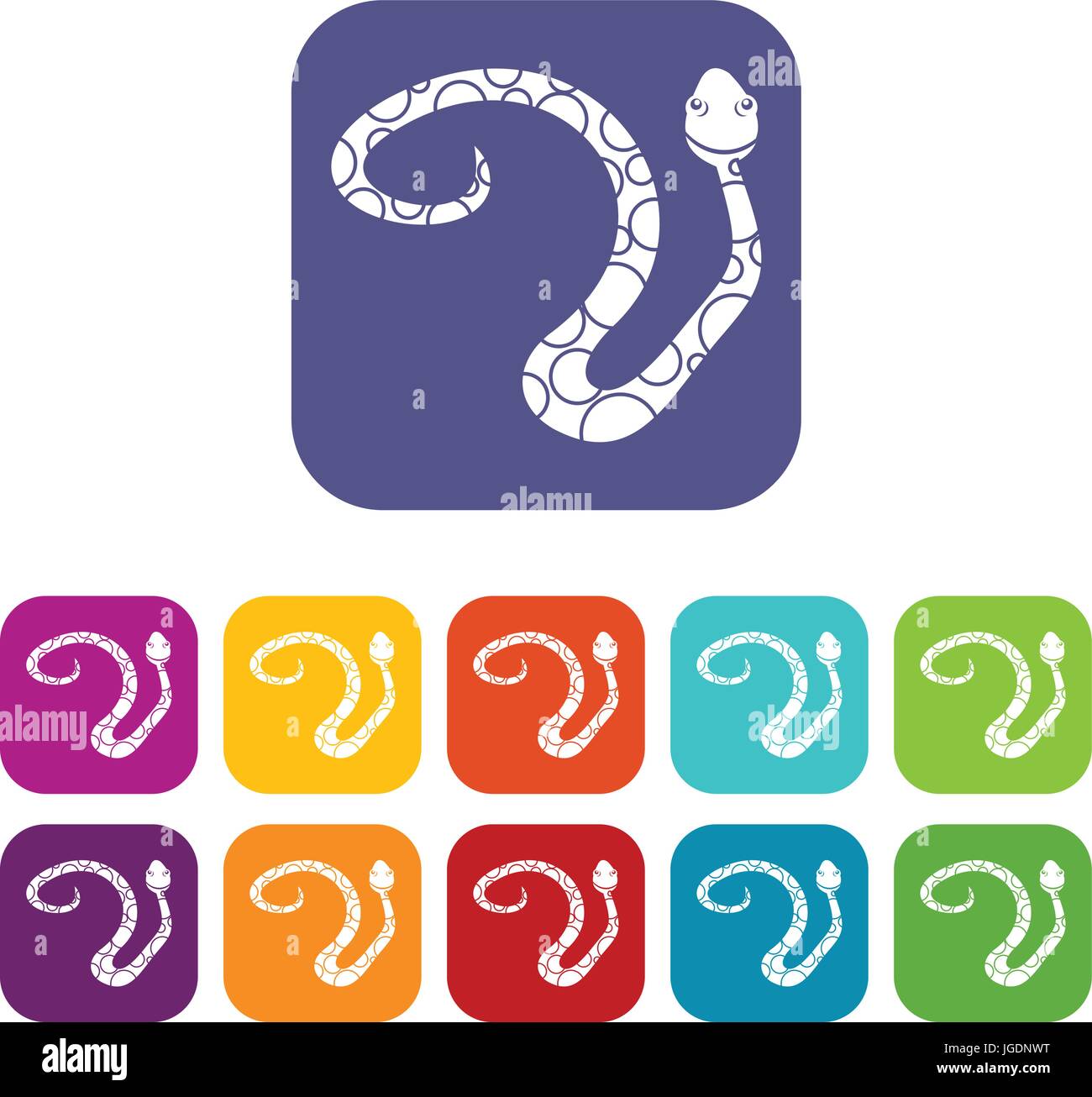 Spotted snake icons set flat Stock Vector Image & Art - Alamy