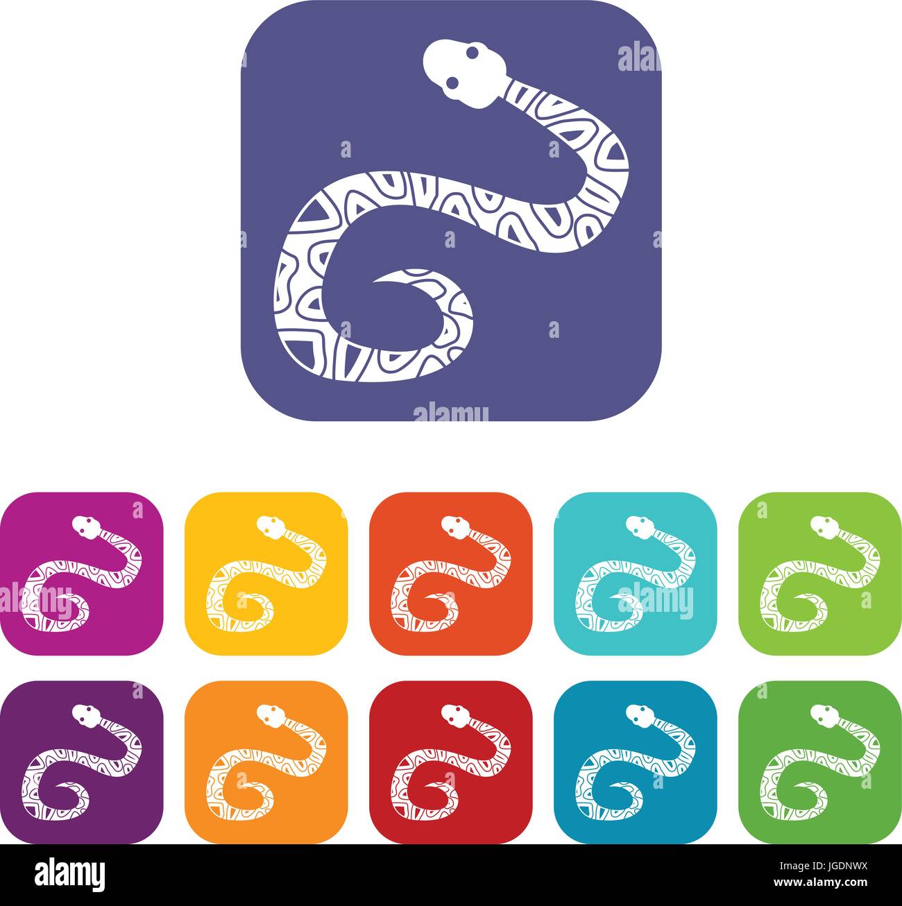 Snake icons set flat Stock Vector Image & Art - Alamy