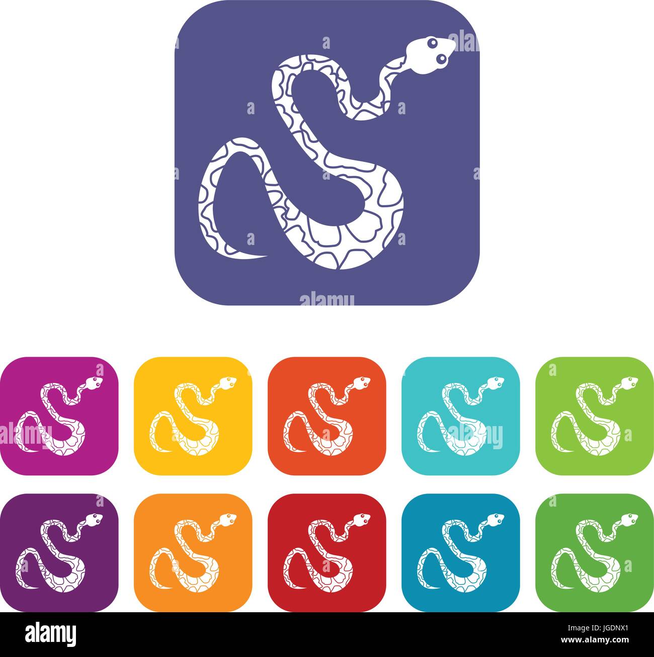 Black spotted snake icons set flat Stock Vector Image & Art - Alamy