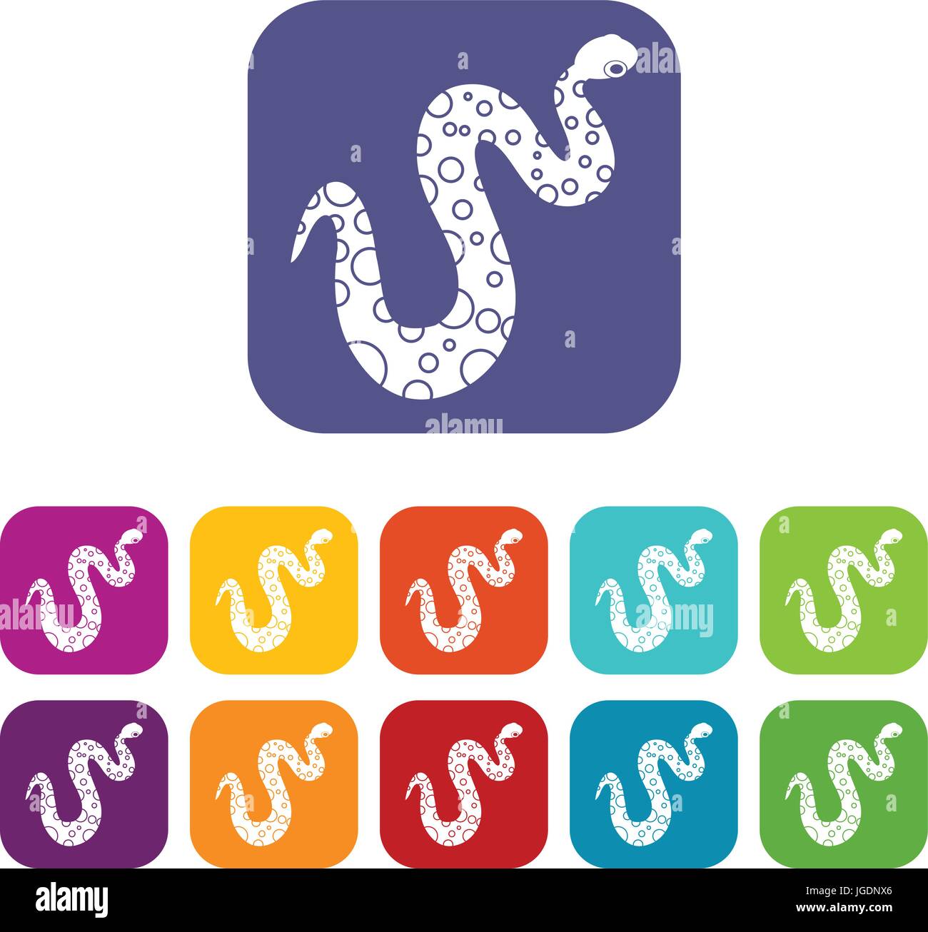 Dotted snake icons set flat Stock Vector Image & Art - Alamy