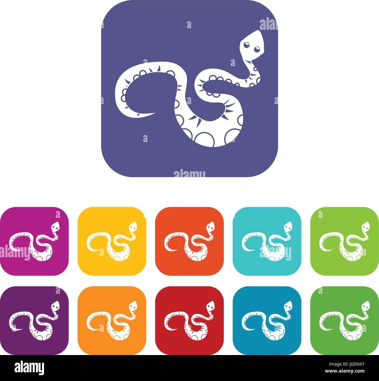 Black snake icons set flat Stock Vector Image & Art - Alamy