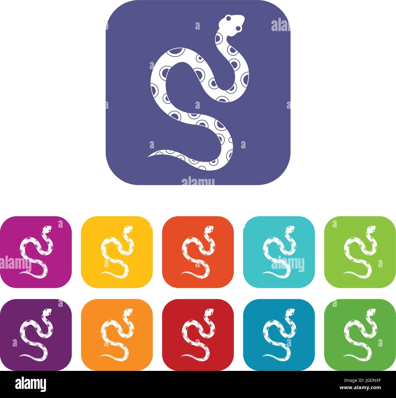 Venomous snake icons set flat Stock Vector Image & Art - Alamy