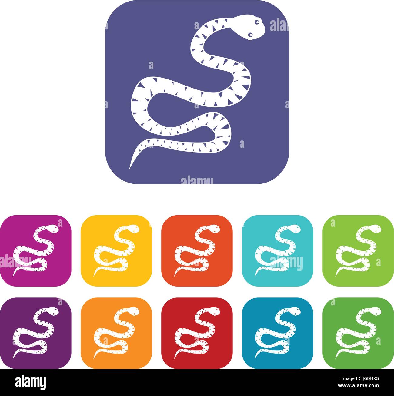 Black snake wriggling icons set flat Stock Vector Image & Art - Alamy