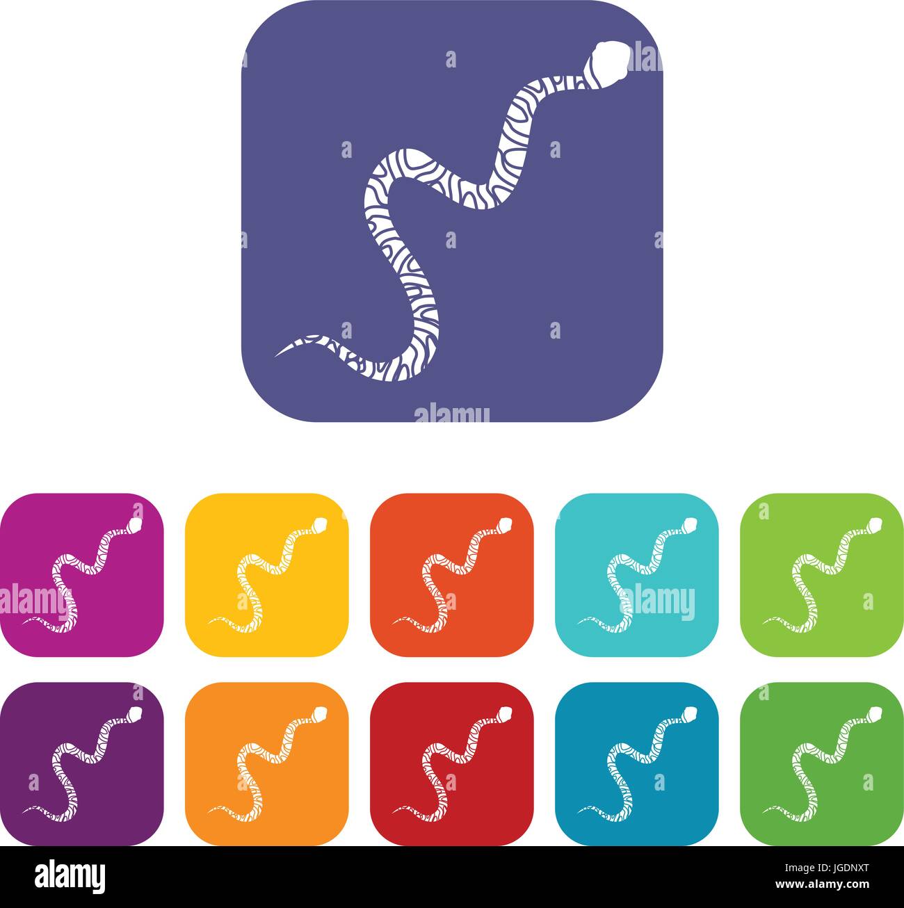 Snake wriggling icons set flat Stock Vector Image & Art - Alamy
