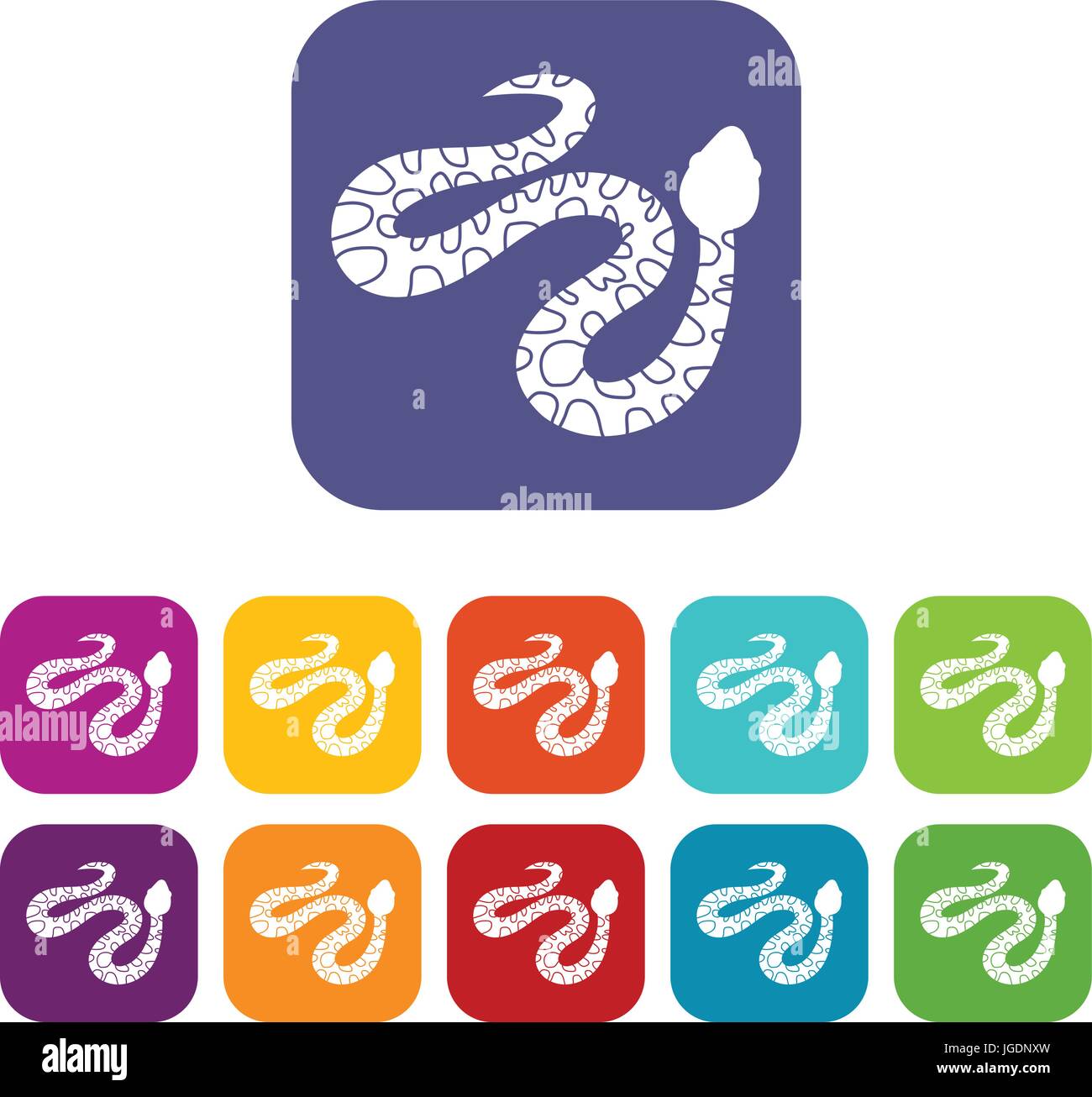 Spotted snake icons set flat Stock Vector Image & Art - Alamy