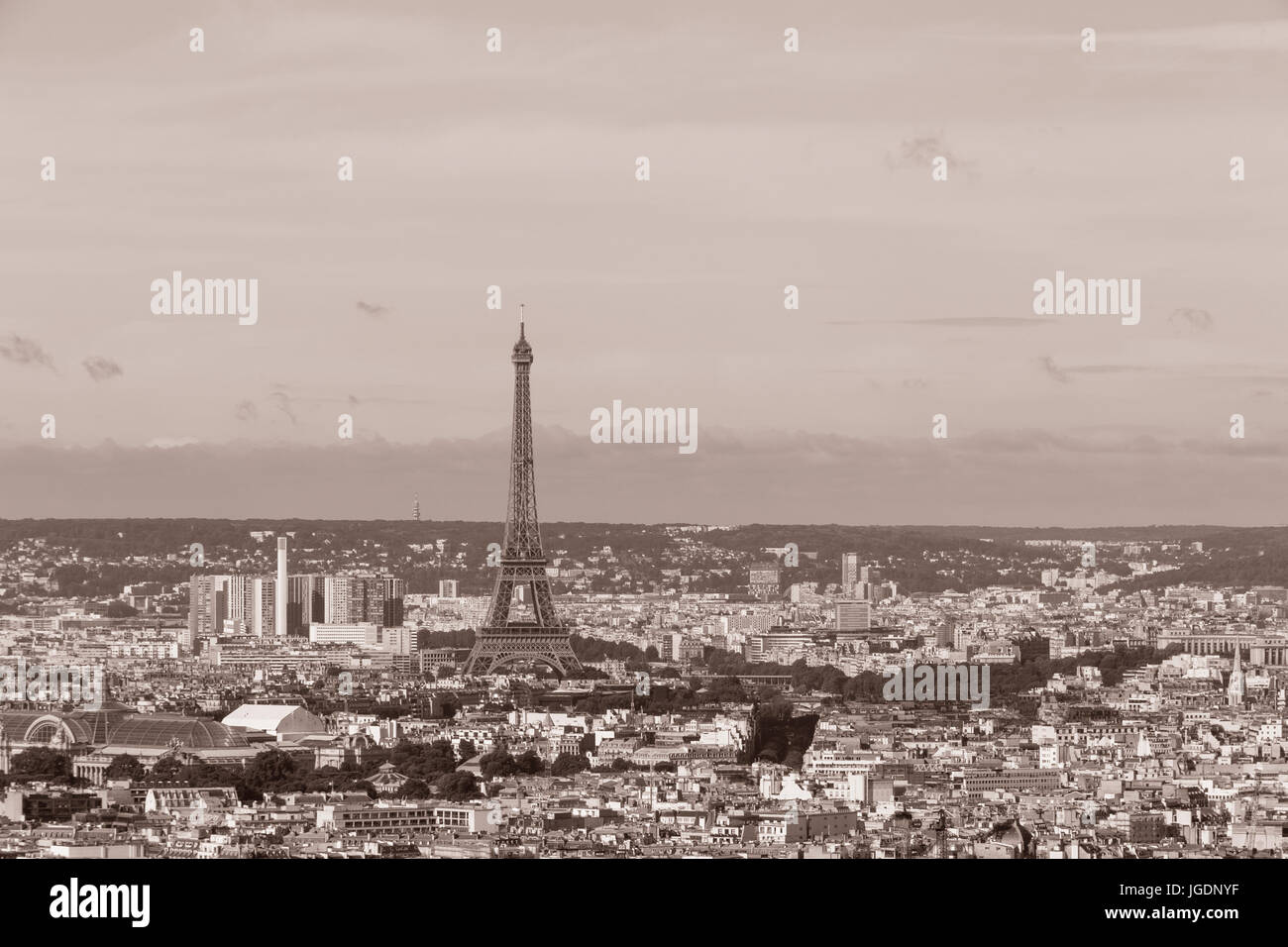 cityscape of Paris in sepia Stock Photo - Alamy