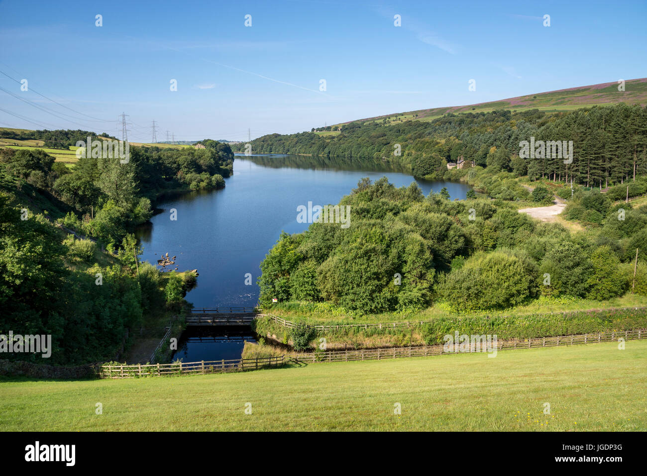 Beautiful view of Valehouse reservoir in the Longdendale valley ...