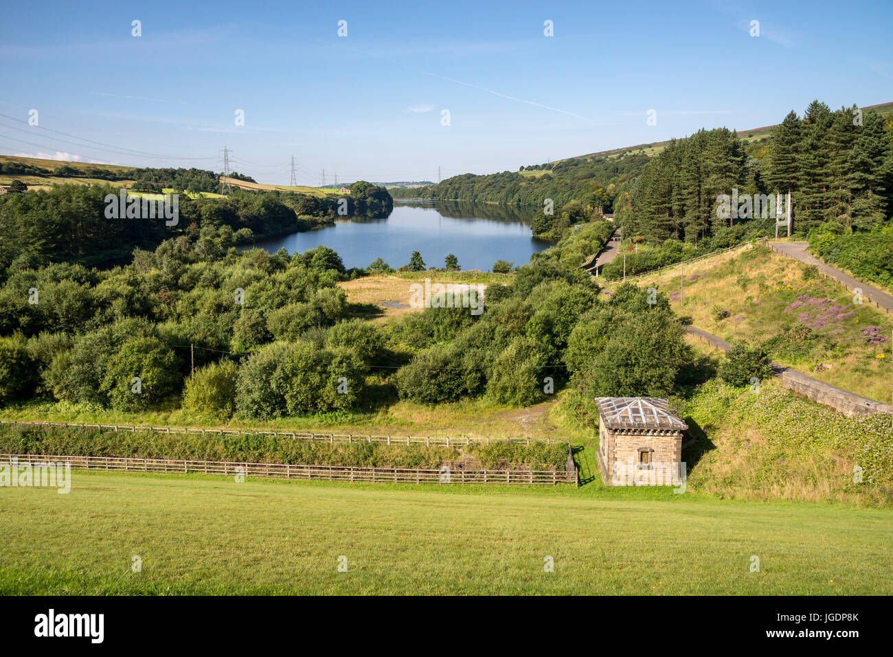Beautiful view of Valehouse reservoir in the Longdendale valley ...