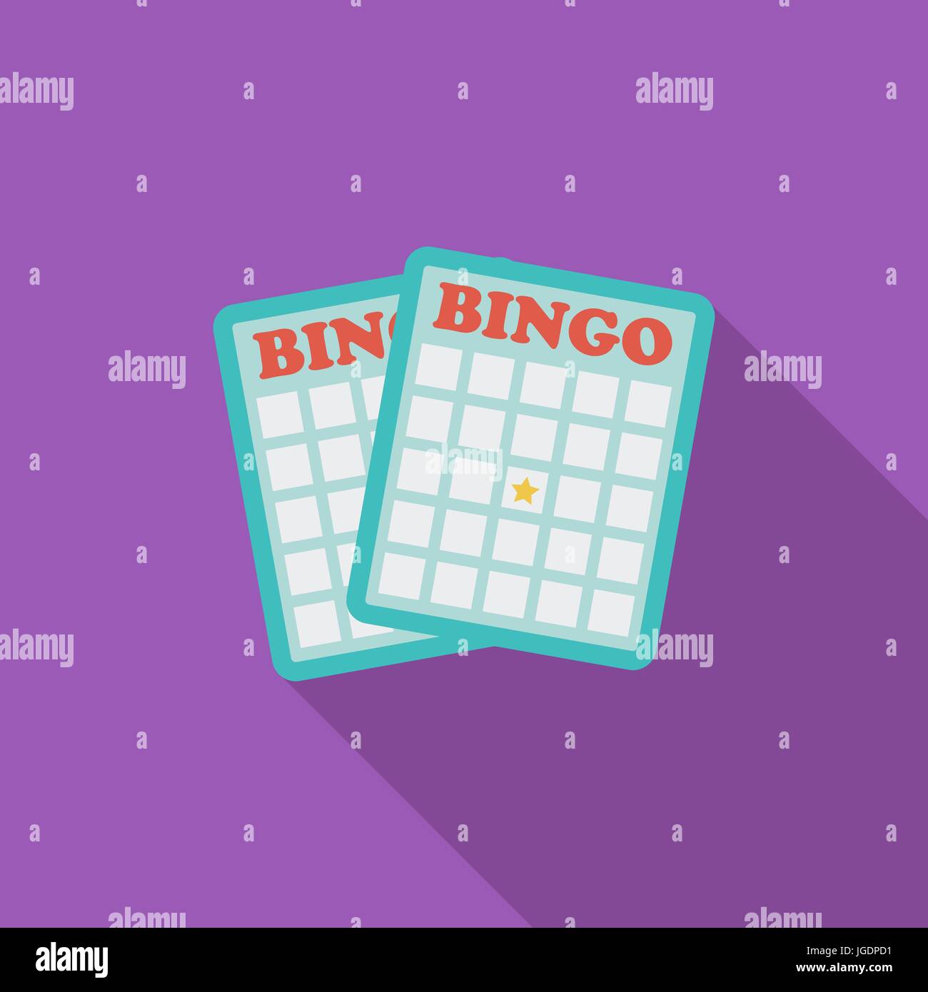 Bingo icon. Flat vector related icon with long shadow for web and ...