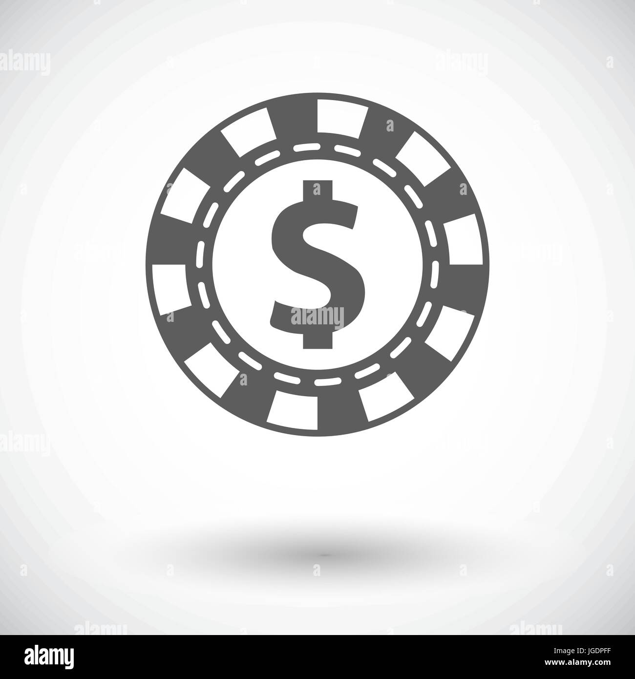 Gambling chips. Single flat icon on white background. Vector ...
