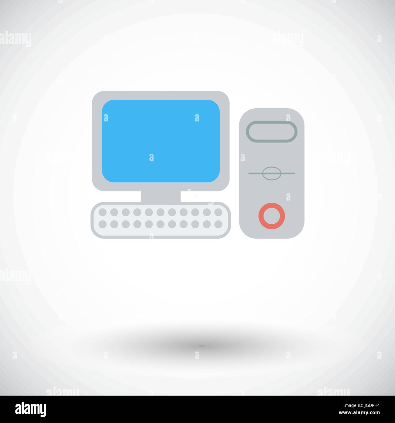 Computer. Single flat icon on white background. Vector illustration ...