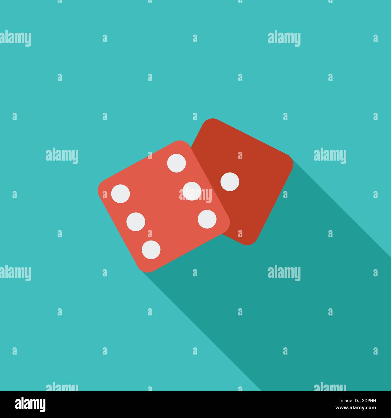 Craps icon. Flat vector related icon with long shadow for web and ...