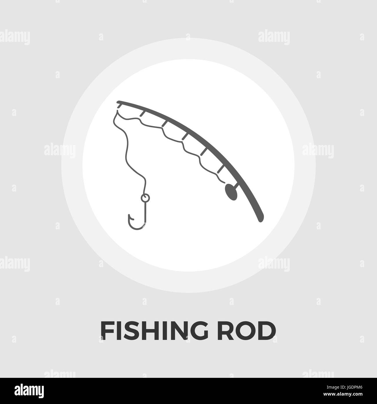 Fishing rod icon vector. Flat icon isolated on the white background ...