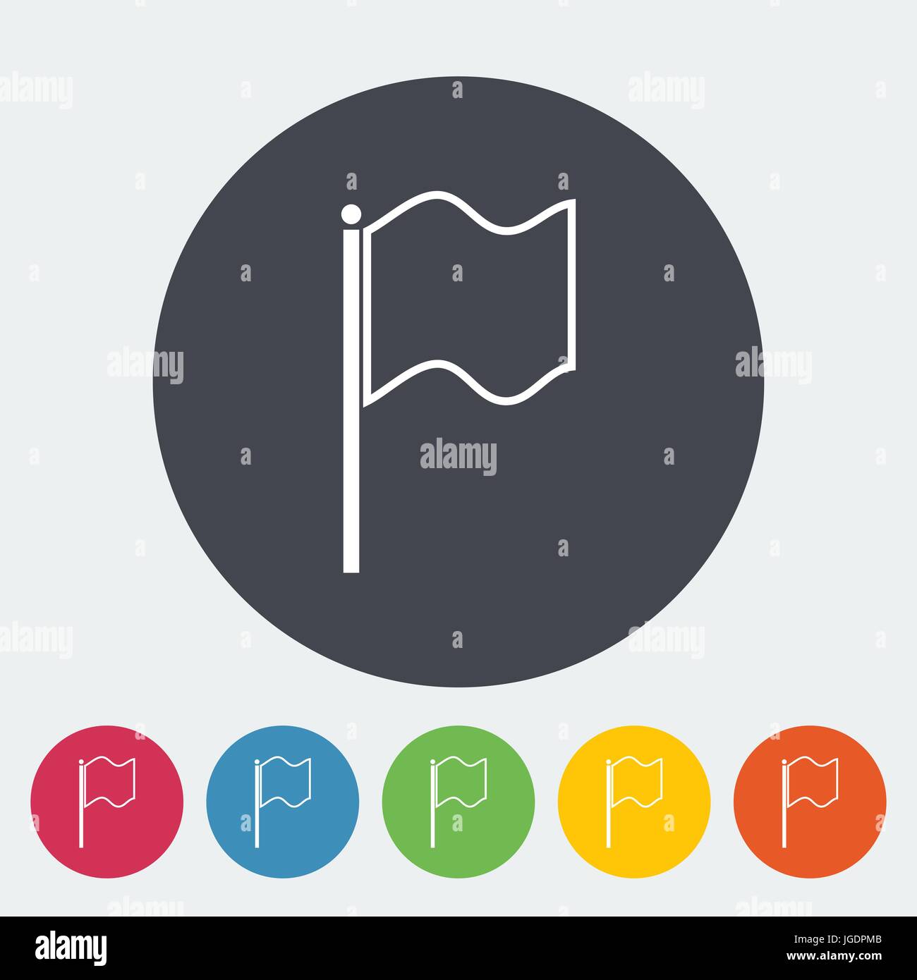 Flag. Single flat icon on the circle. Vector illustration Stock Vector ...