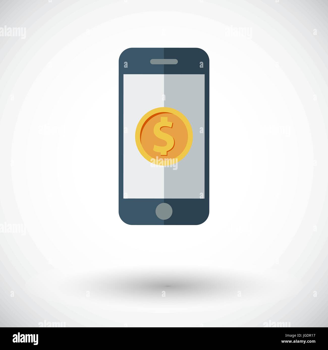 Phone with dollar sign. Single flat icon on white background. Vector ...