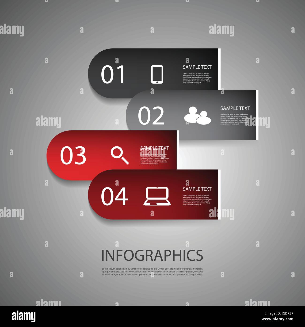 Colorful Numbered Banners - Infographic Design with Icons ...