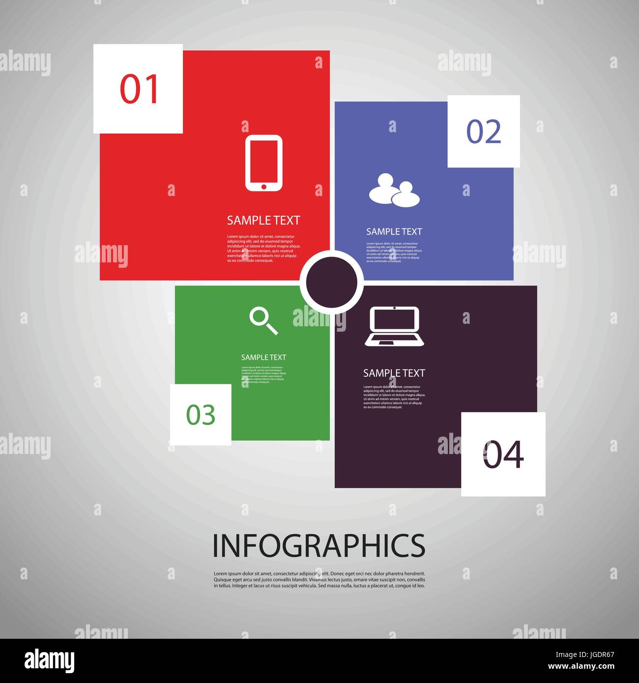 Colorful Numbered Tiled Banners - Infographics Cover Design Template ...