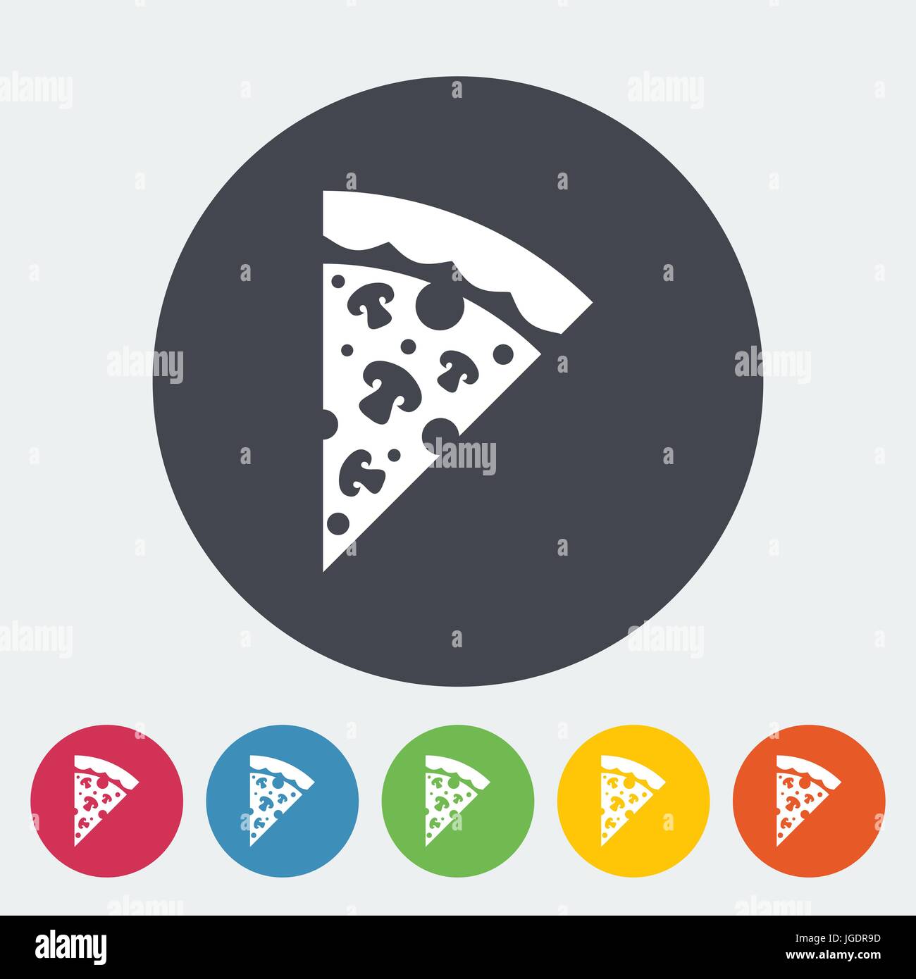 Pizza. Single flat icon on the circle. Vector illustration Stock Vector ...