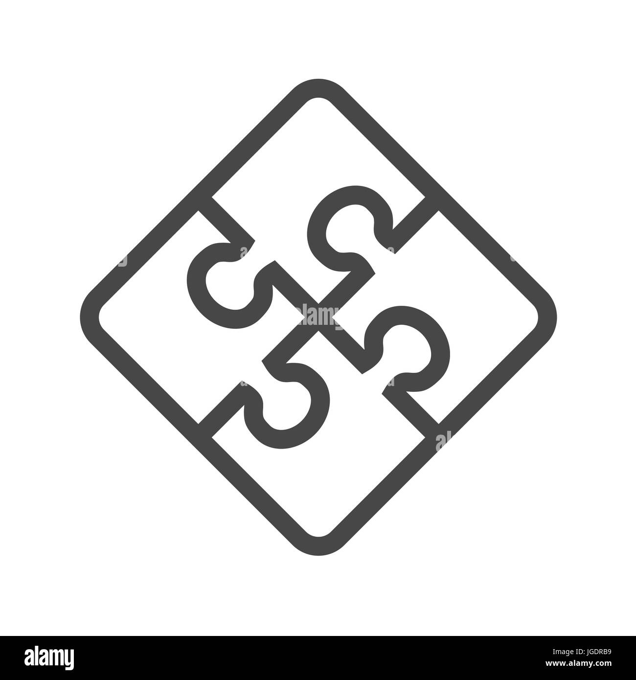 Puzzle Thin Line Vector Icon. Flat icon isolated on the white ...