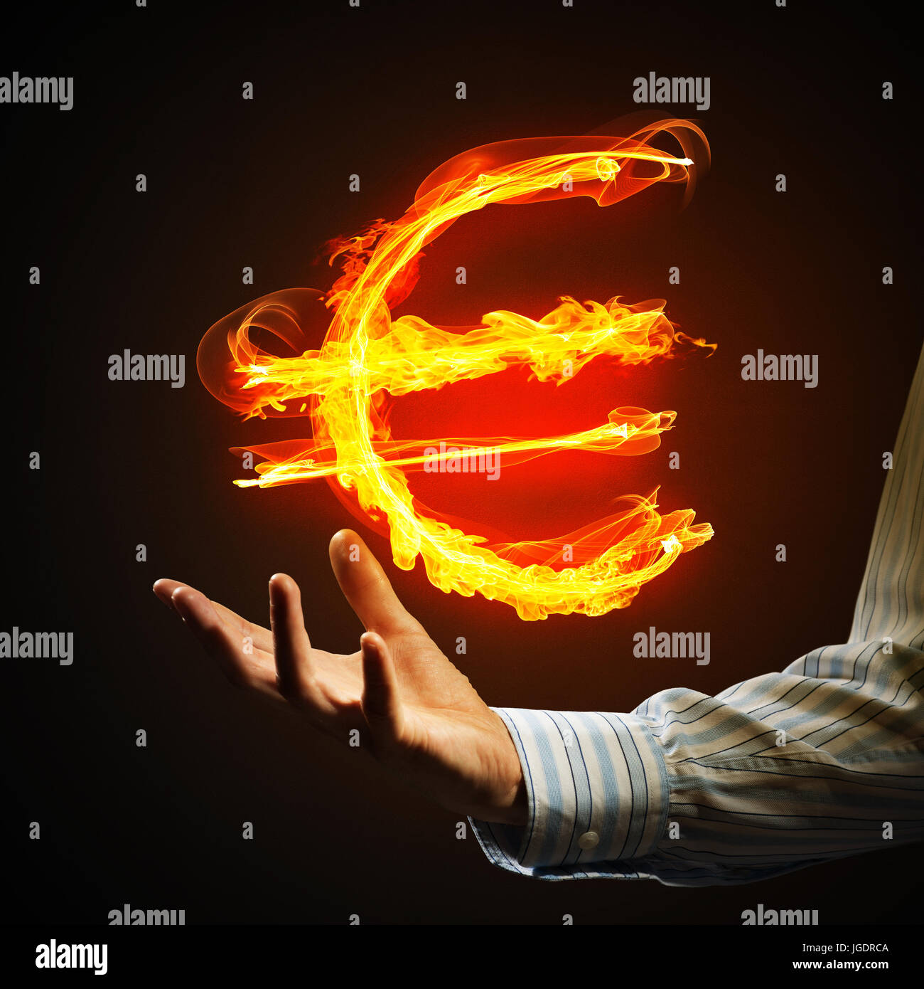 Euro currency fire symbol Stock Photo - Alamy