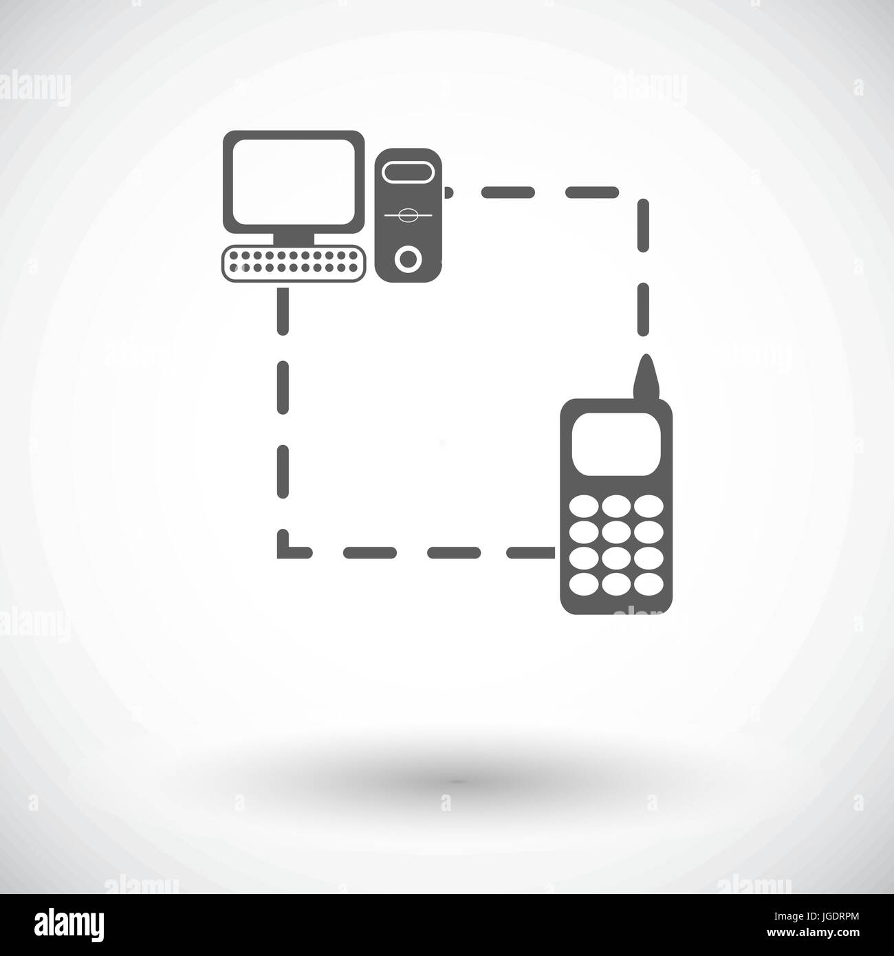 Phone Sync Single Flat Icon On White Background Vector Illustration Stock Vector Image And Art