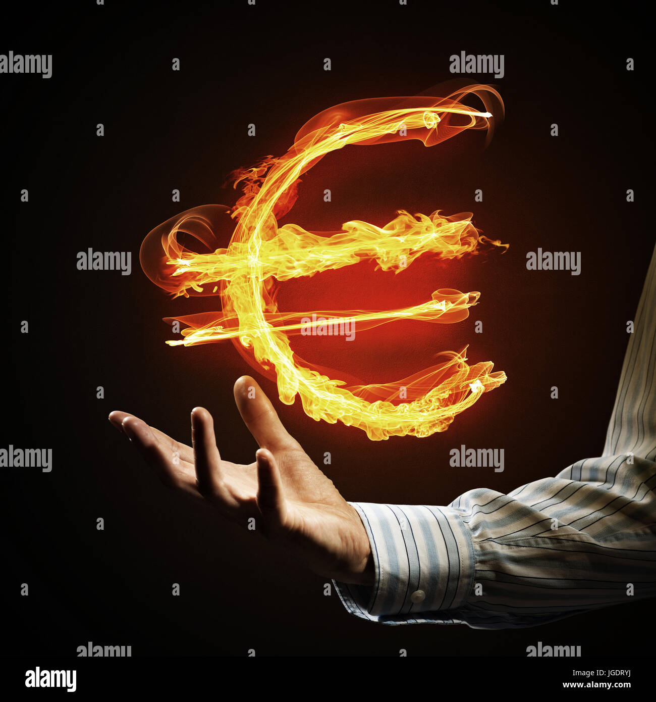 Euro currency fire symbol Stock Photo - Alamy
