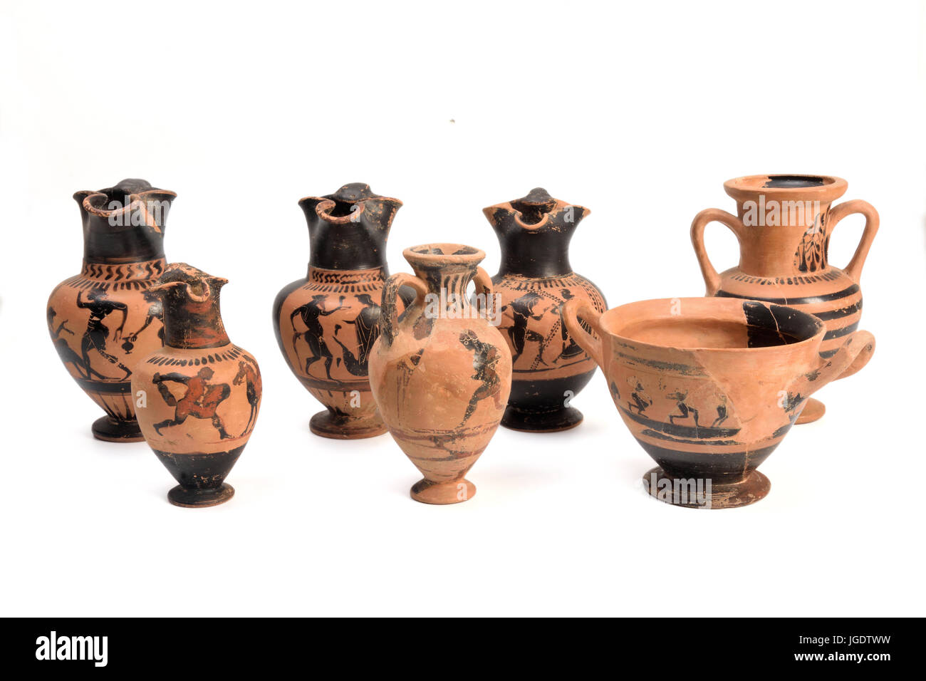 collection of original Greek vase from archaeological excavation Stock ...