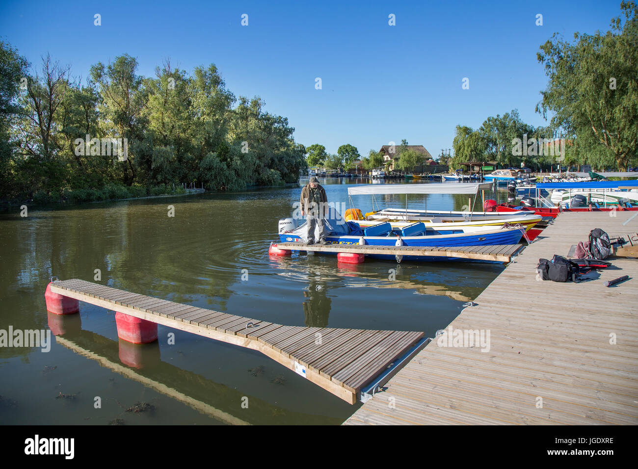 Access to the Danube delta, Zugang zum Donaudelta Stock Photo - Alamy
