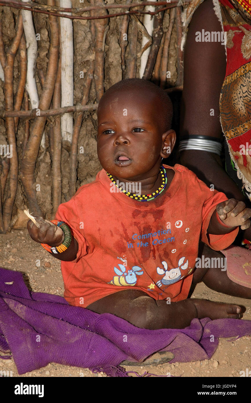 Turkana child from Nordkenia, Turkana-Kind aus Nordkenia Stock Photo ...