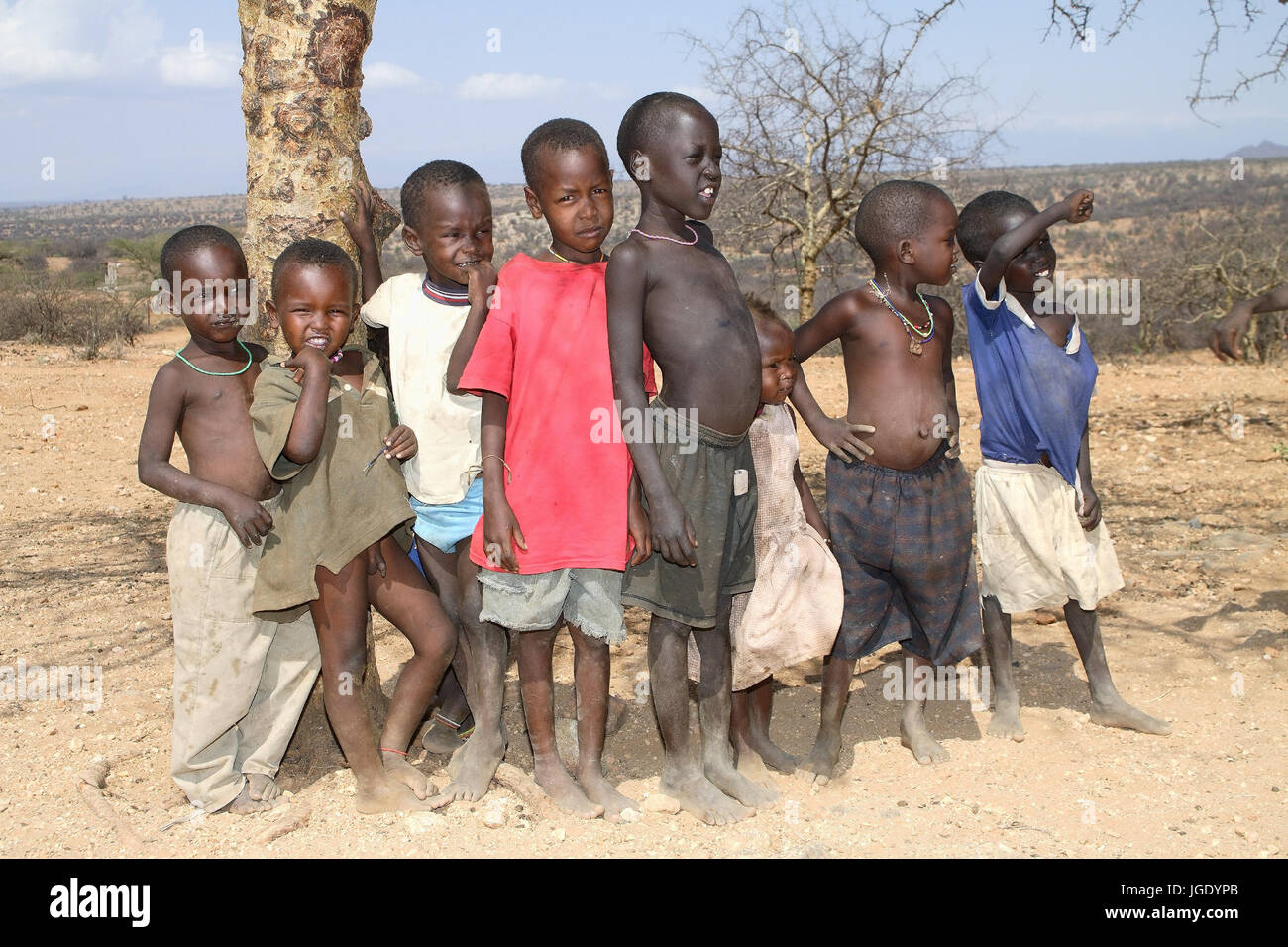 Turkana children from Nordkenia, Turkana-Kinder aus Nordkenia Stock ...