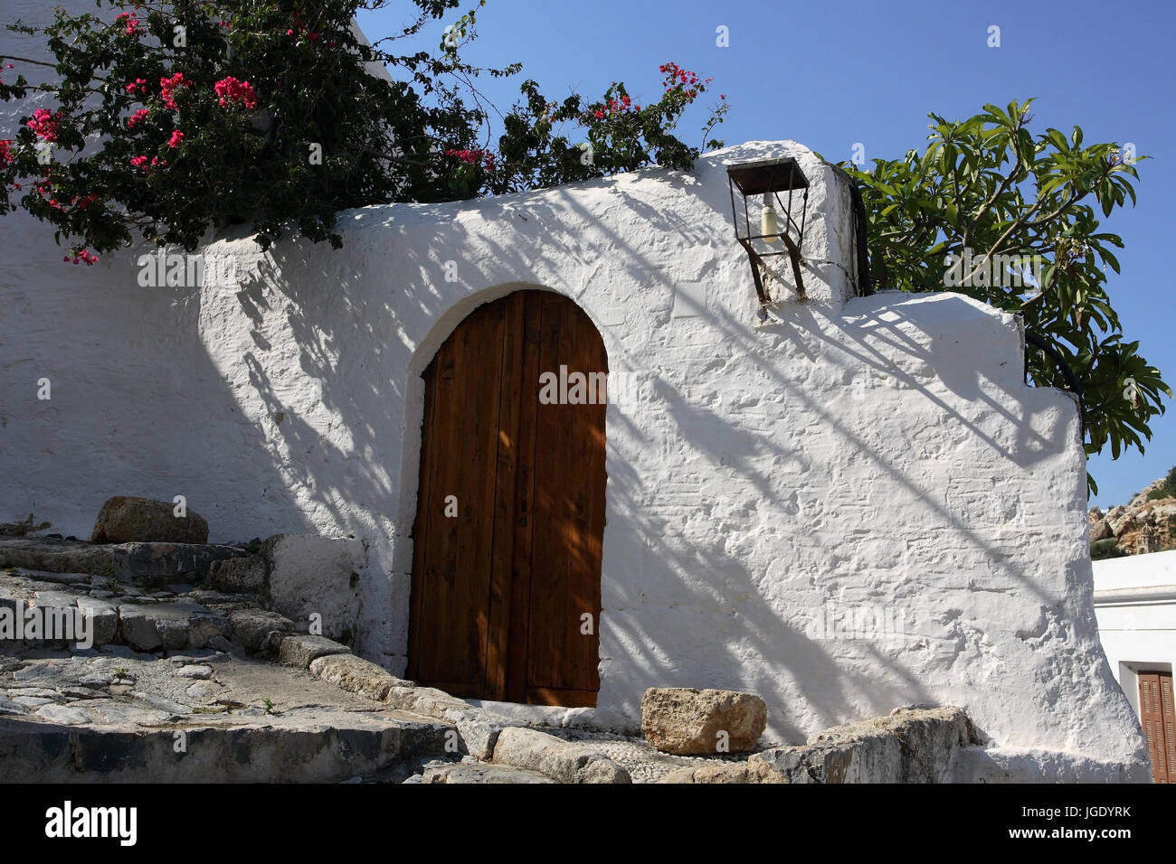 Old Town of Lindos on Rhodes, Altstadt von Lindos auf Rhodos Stock ...