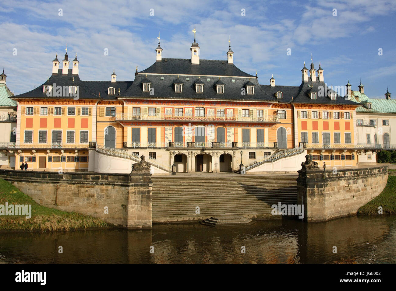 Castle Pillnitz on the Elbe, Schloss Pillnitz an der Elbe Stock Photo ...