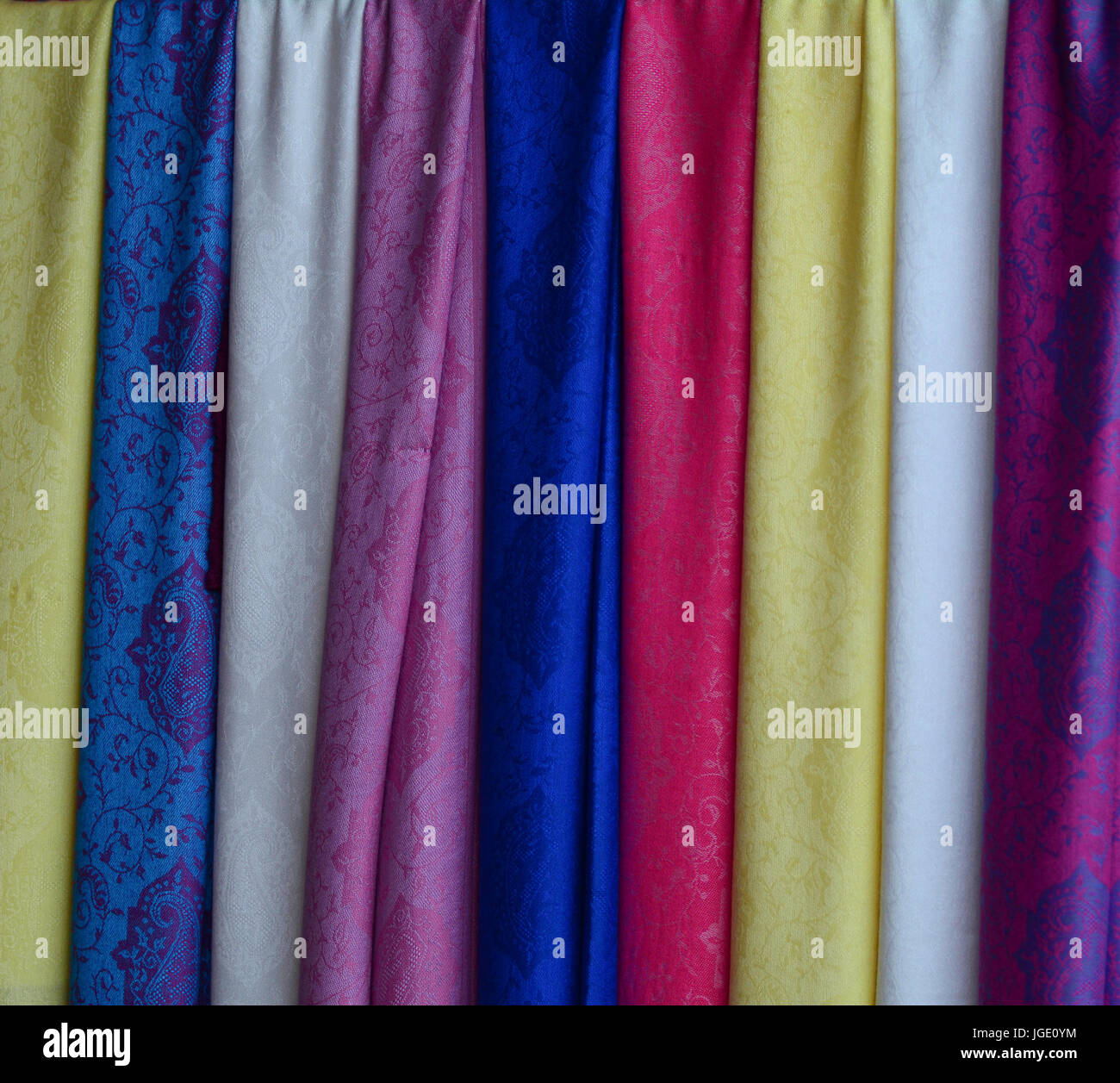 Textile for sale at the local market in Hunan, China. Close up Stock ...