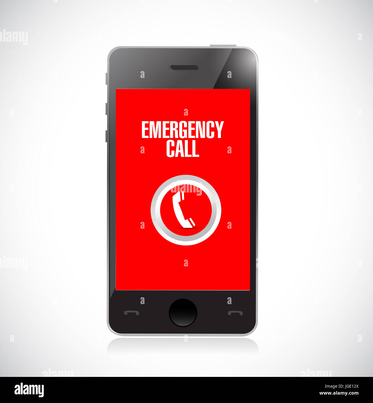 emergency call phone icon illustration isolated over a white background ...