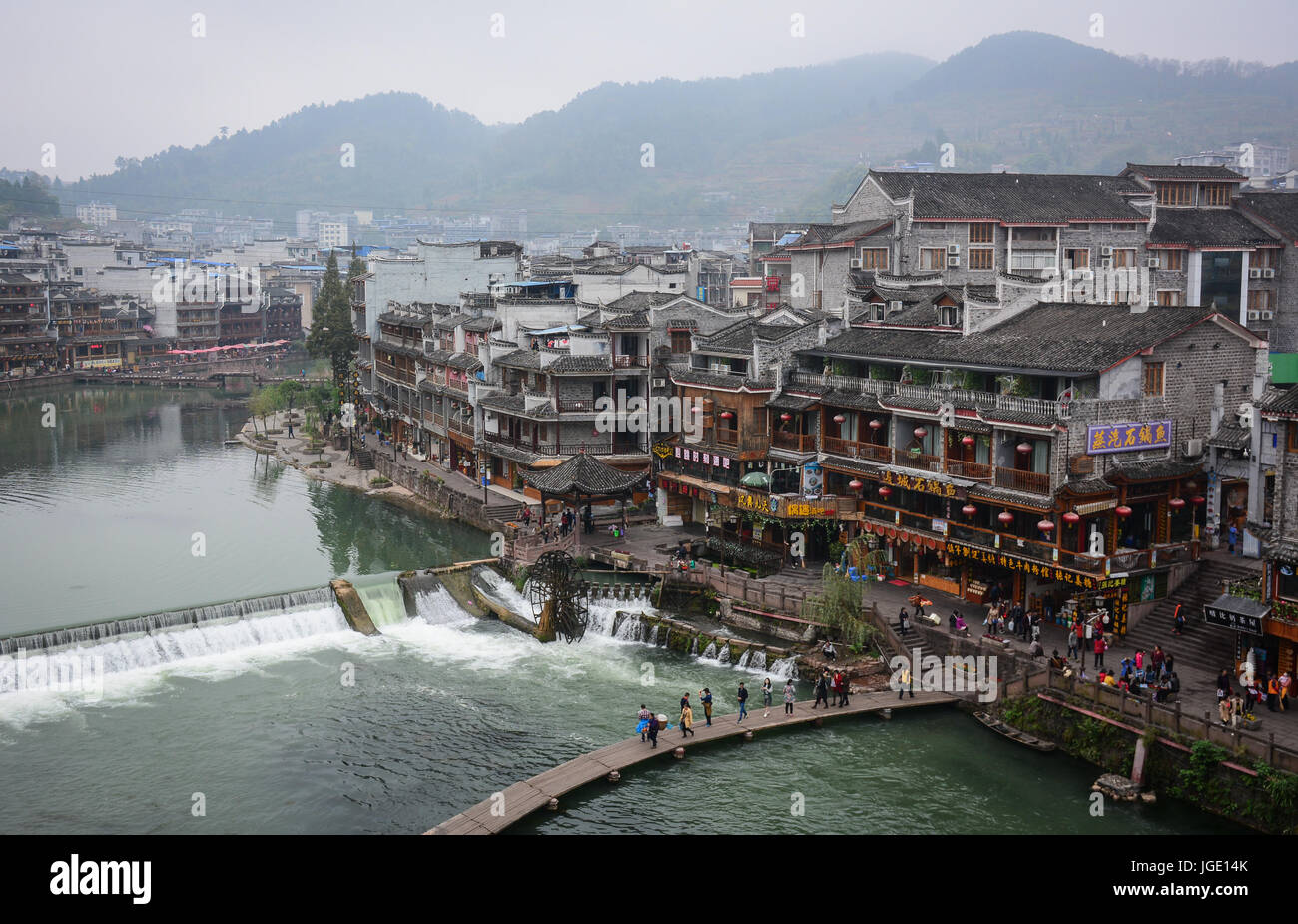 Hunan, China - Nov 6, 2015. View of Fenghuang Ancient Town in Hunan ...