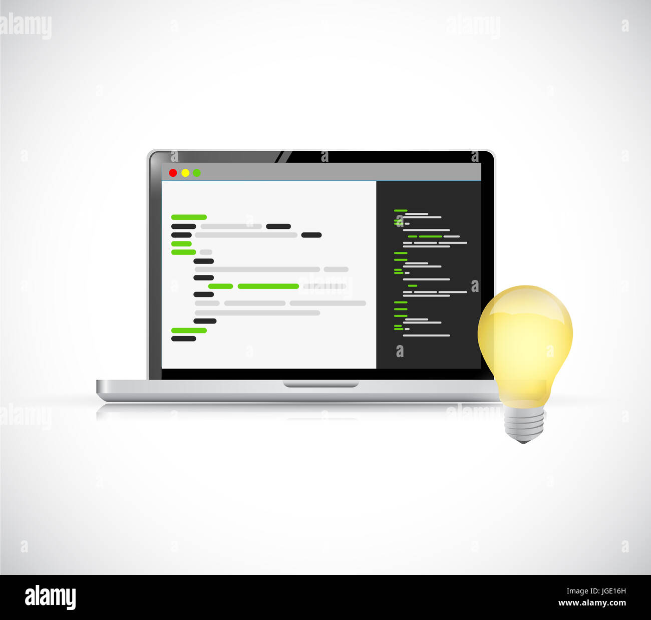 bright coding idea concept illustration isolated over white Stock Photo ...