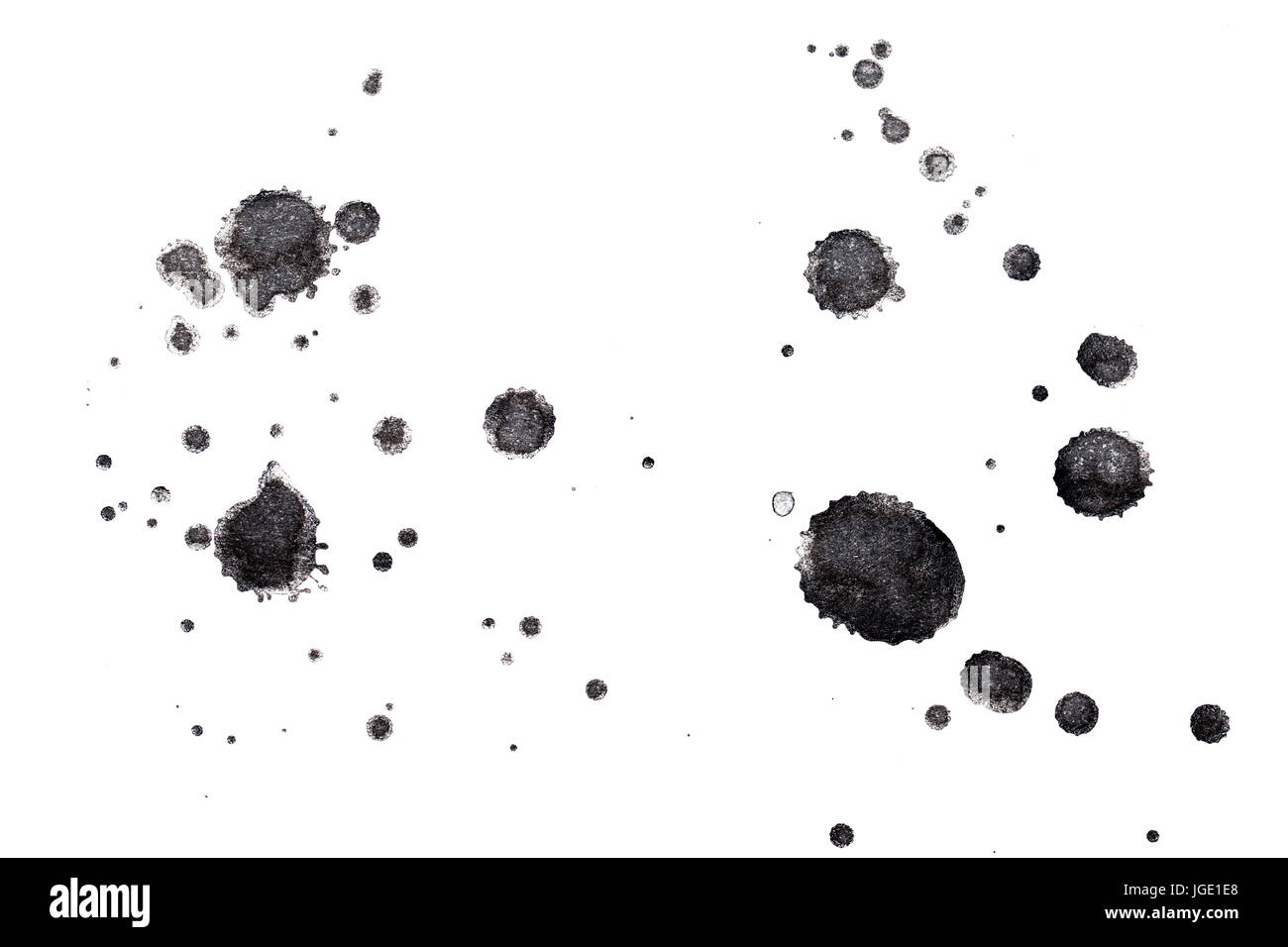 Abstract black ink splash. Ink blots. Design elements. Water-soluble ...