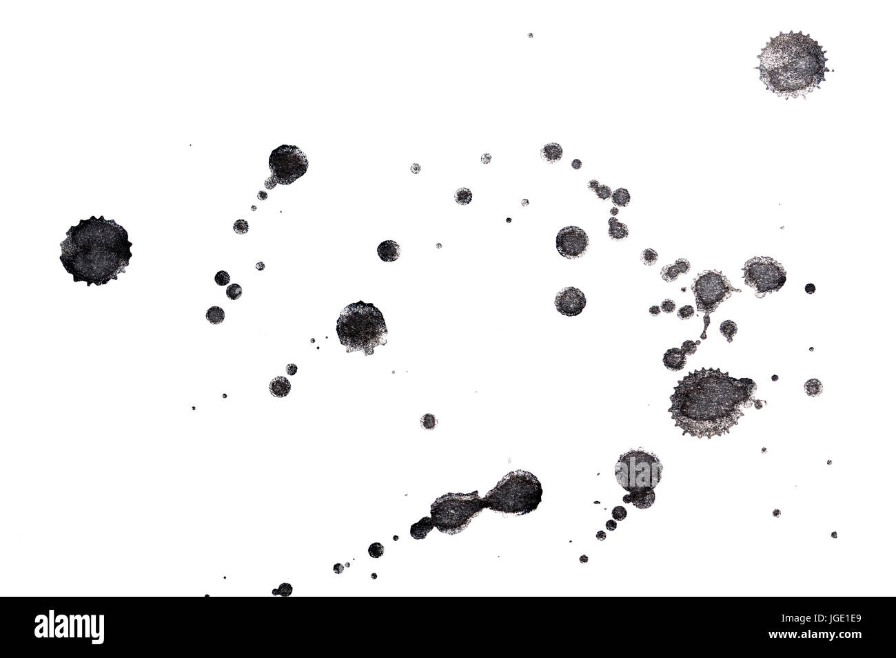 Abstract black ink splash. Ink blots. Design elements. Water-soluble ...