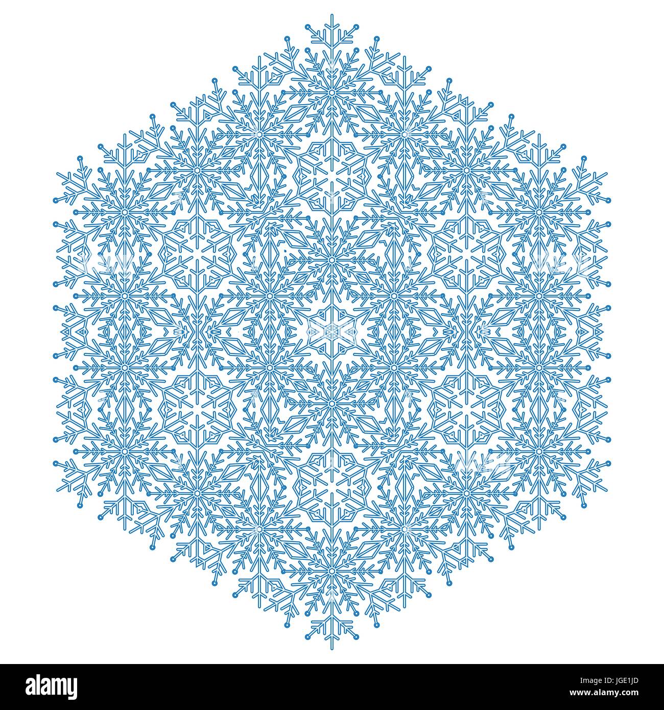 Pretty Vector Round Snowflake Stock Vector Image & Art - Alamy