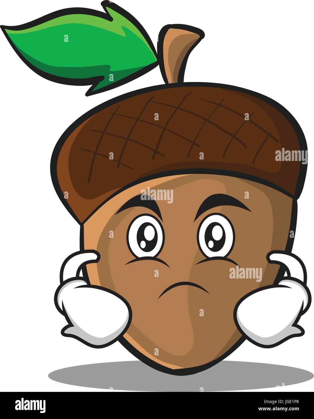 Serious acorn cartoon character style Stock Vector Image & Art - Alamy