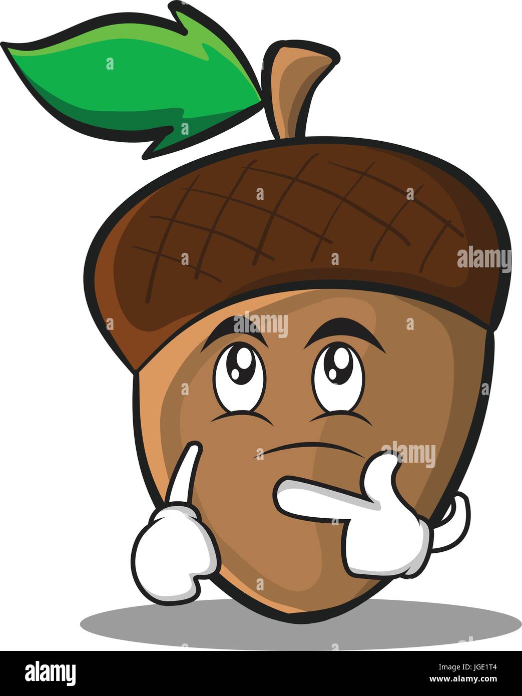 Happy cartoon emoticon thinking Stock Vector Images - Alamy