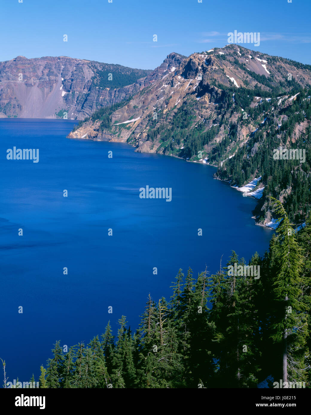 USA, Oregon, Crater Lake National Park, Garfield Peak (right) and ...