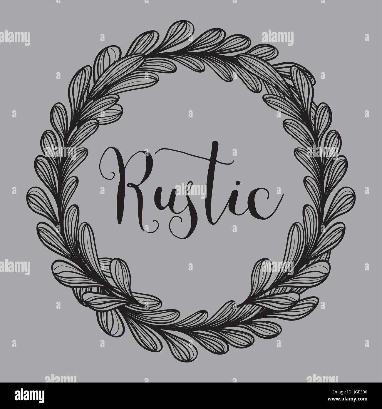 rustic design with branches and leaves decoration Stock Vector Image ...