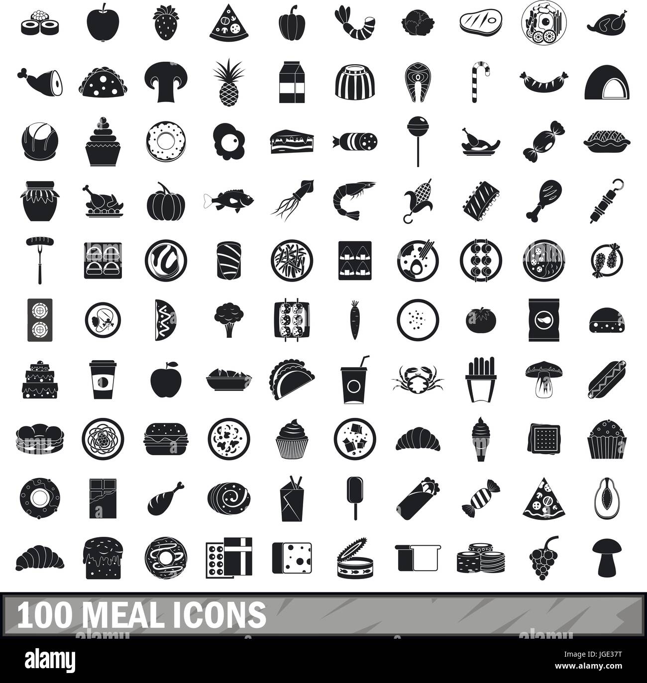 100 meal icons set, simple style Stock Vector Image & Art - Alamy