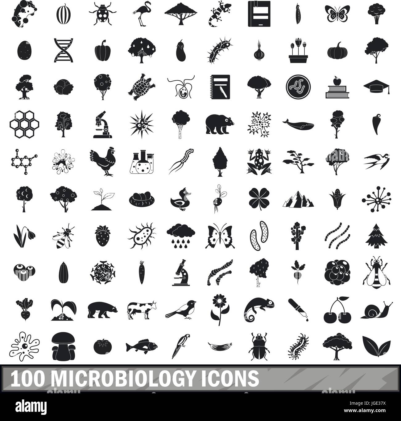 100 microbiology icons set, simple style Stock Vector Image & Art - Alamy